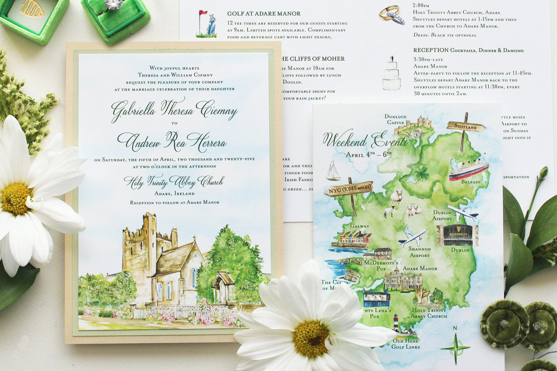 Illustrated Wedding Venue Wedding Invitations-Momental Designs