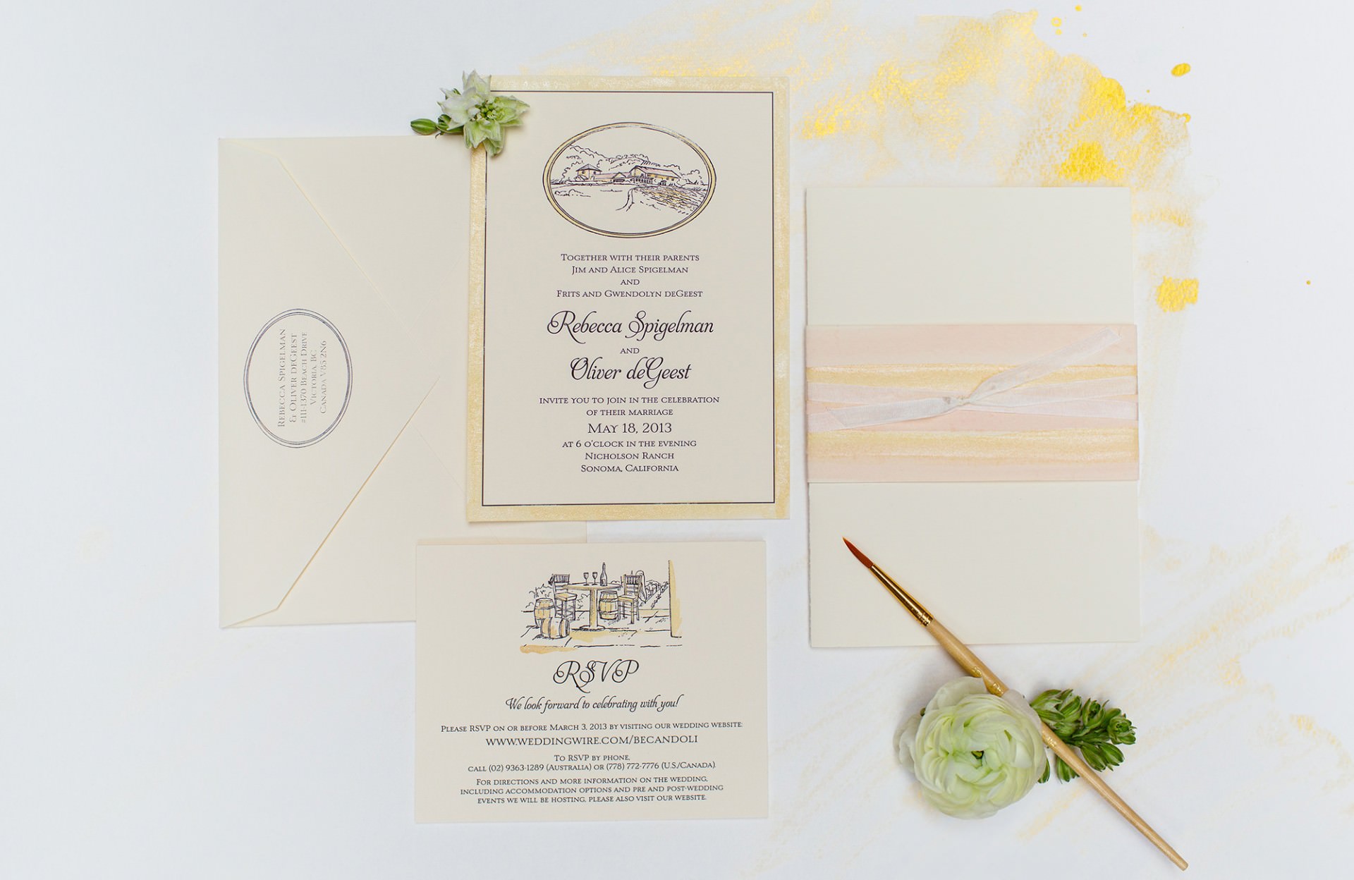 Illustrated Wedding Venue Wedding Invitations-Momental Designs