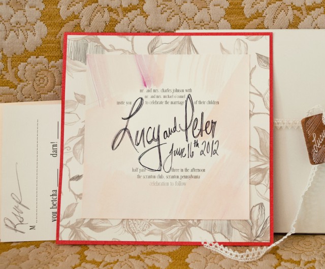 Tangerine Tango Wedding Invitations-Momental Designs