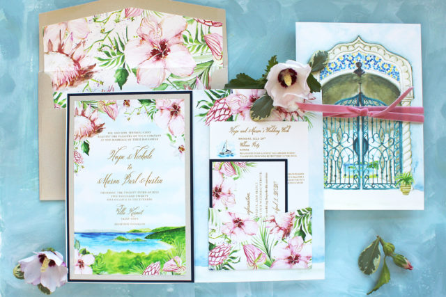 Caribbean and Mexico Wedding Invitations - Momental Designs
