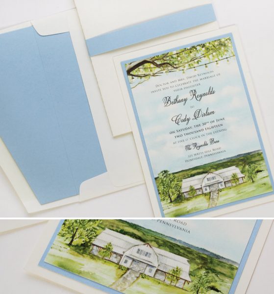 Farm Venue Wedding Invitations - Momental Designs