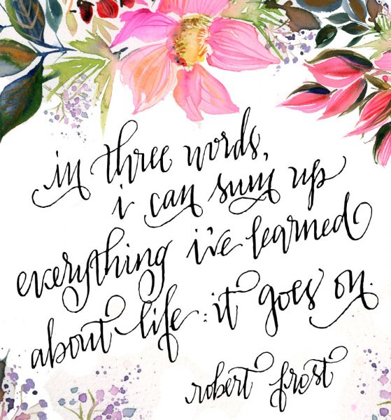 Painterly Prose Calligraphy Quote
