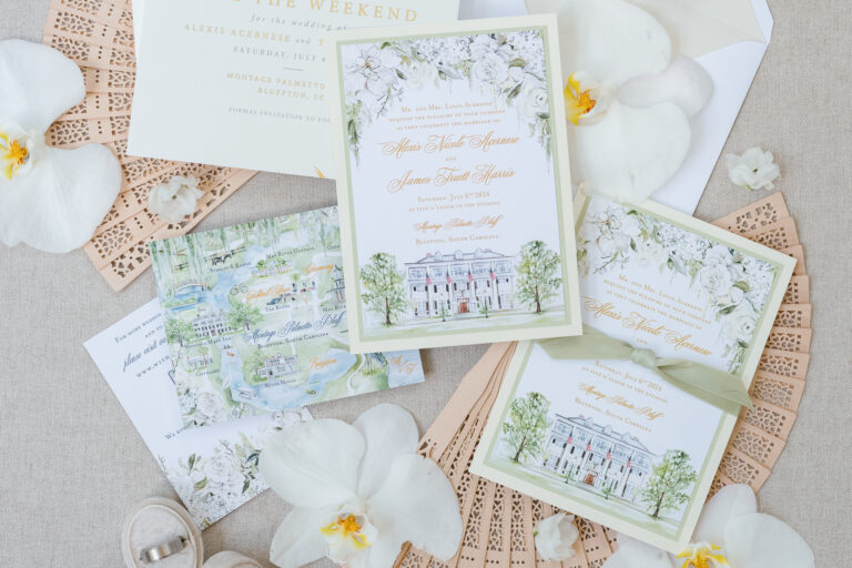 Illustrated Wedding Venue Wedding Invitations-Momental Designs