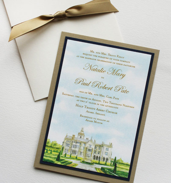 Adare Manor House Ireland Wedding Invitations - Momental Designs