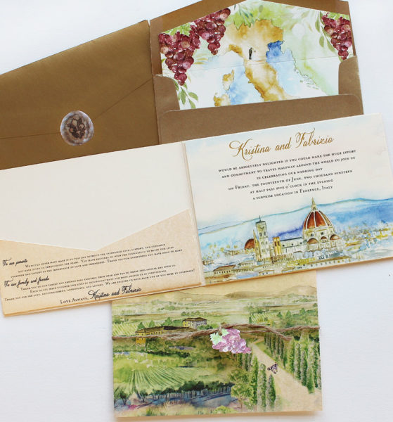 Rustic Tuscany Wedding Invitation- Momental Designs