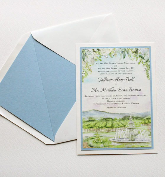 Vineyard Landscape Wedding Invitations - Momental Designs