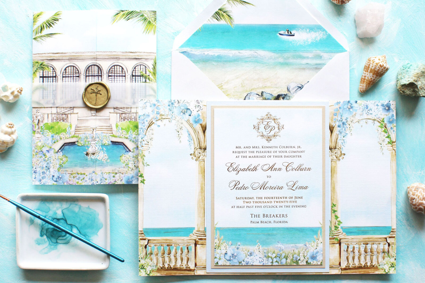 Illustrated Wedding Venue Wedding Invitations-Momental Designs