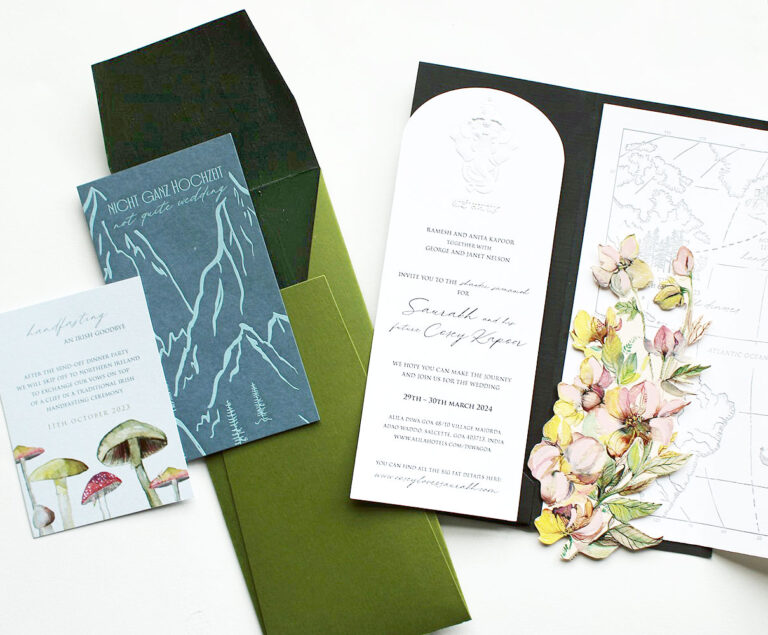 Personalized Embossed Wedding Celebration Invitations - Momental Designs