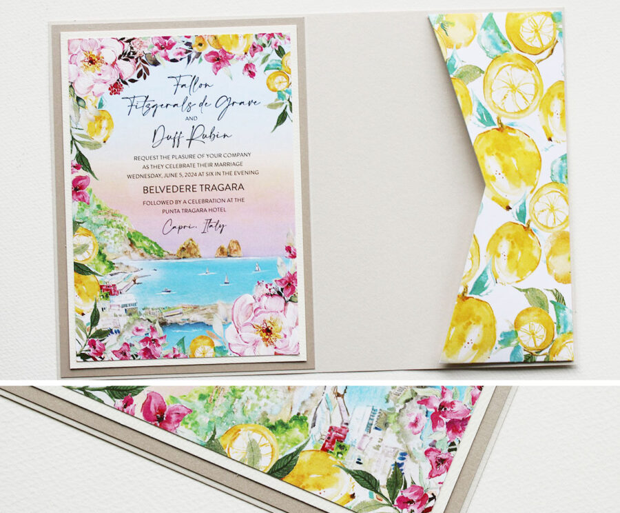 Capri Landscape Wedding Invitations - Momental Designs