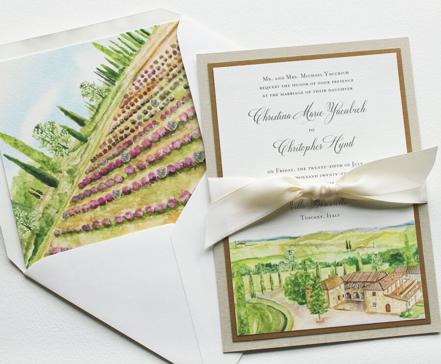 Rustic Tuscany Wedding Invitation- Momental Designs