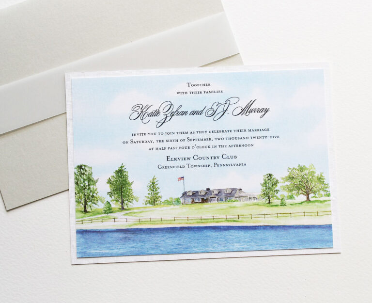 Golf Course Country Club Wedding Invite - Momental Designs